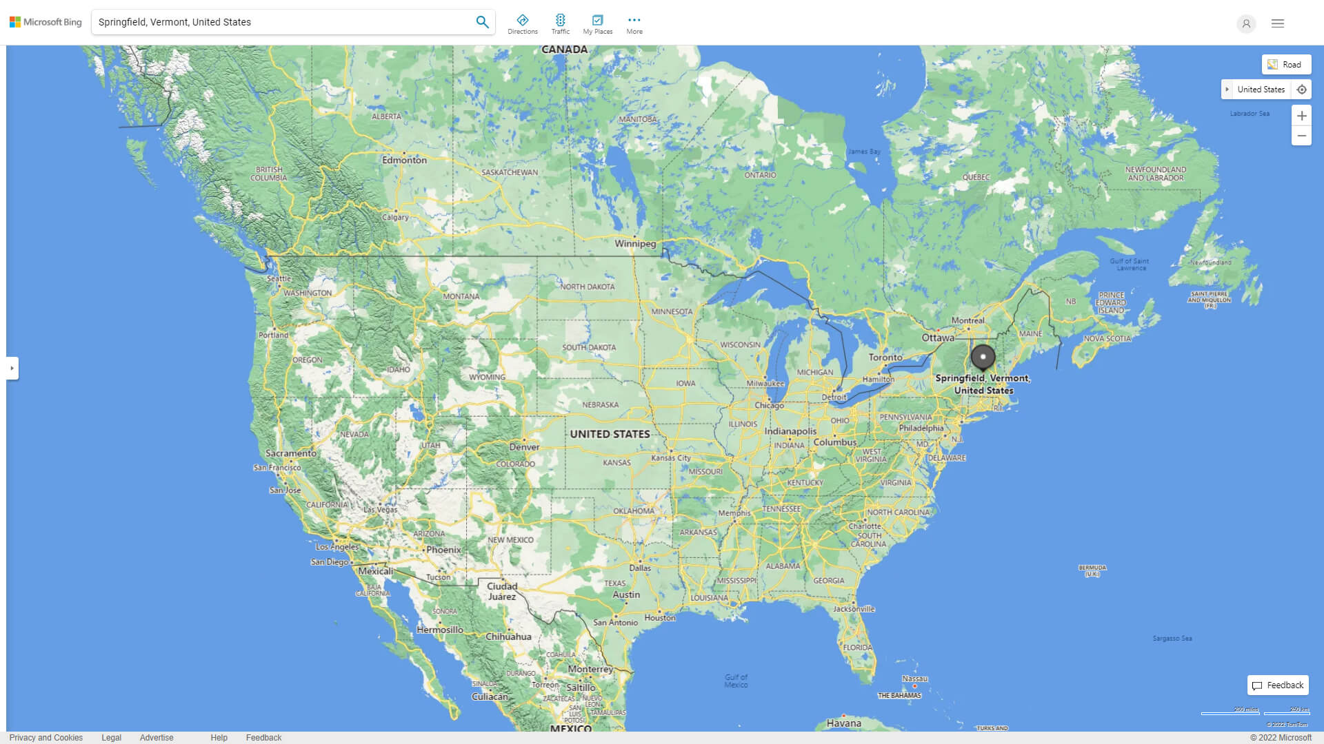 Springfield, Vermont Map