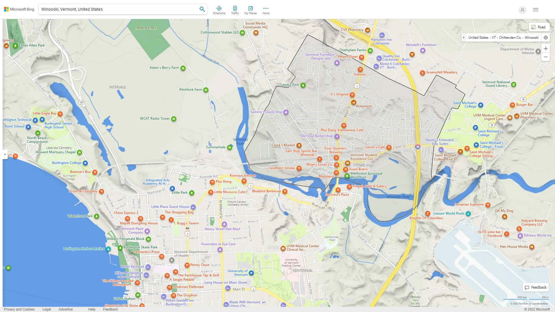 Winooski, Vermont Map