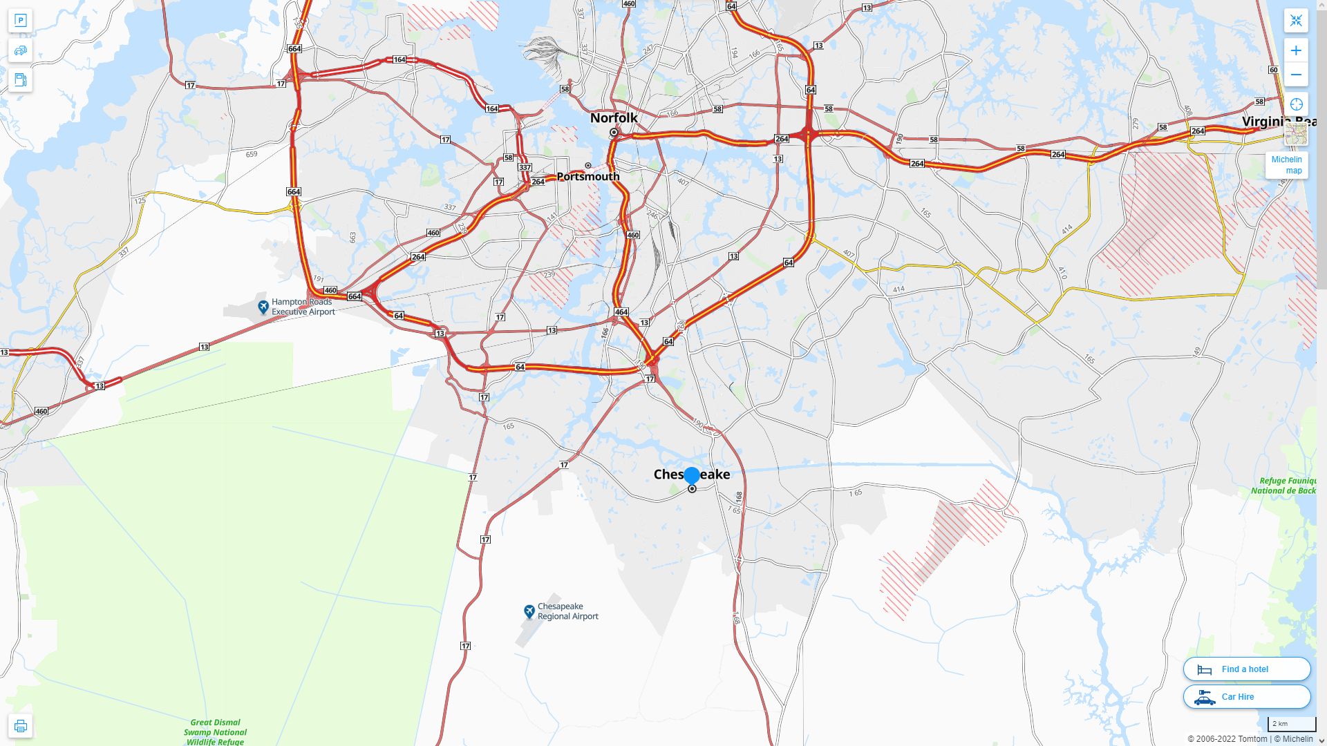 Chesapeake, Virginia Map