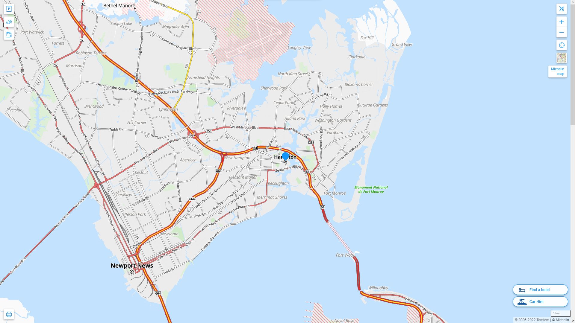 Hampton, Virginia Map