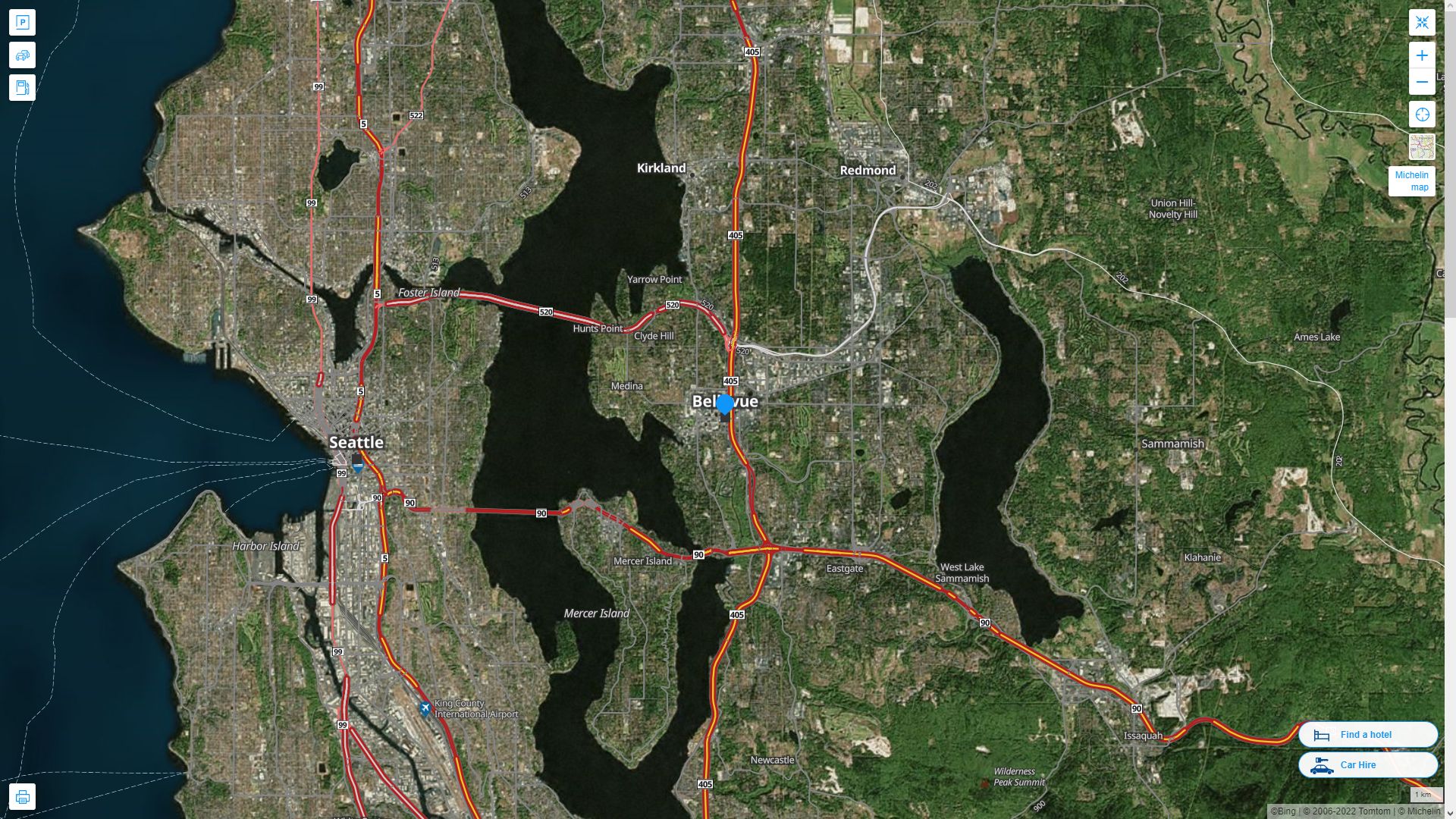 Bellevue, Washington Map