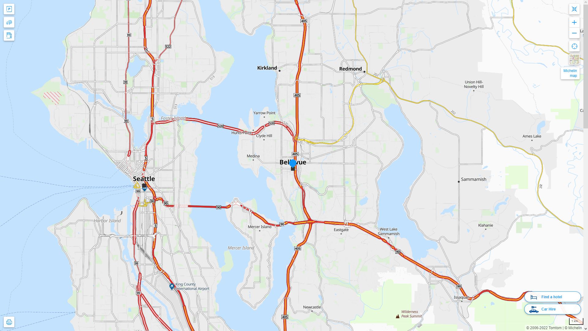 Bellevue, Washington Map