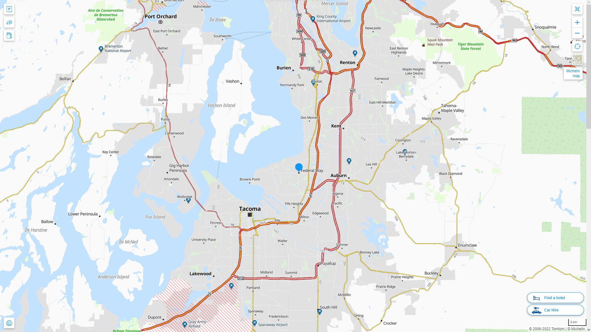 Federal Way, Washington Map
