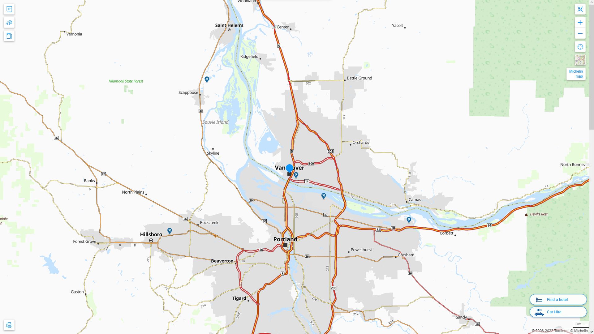 Vancouver, Washington Map