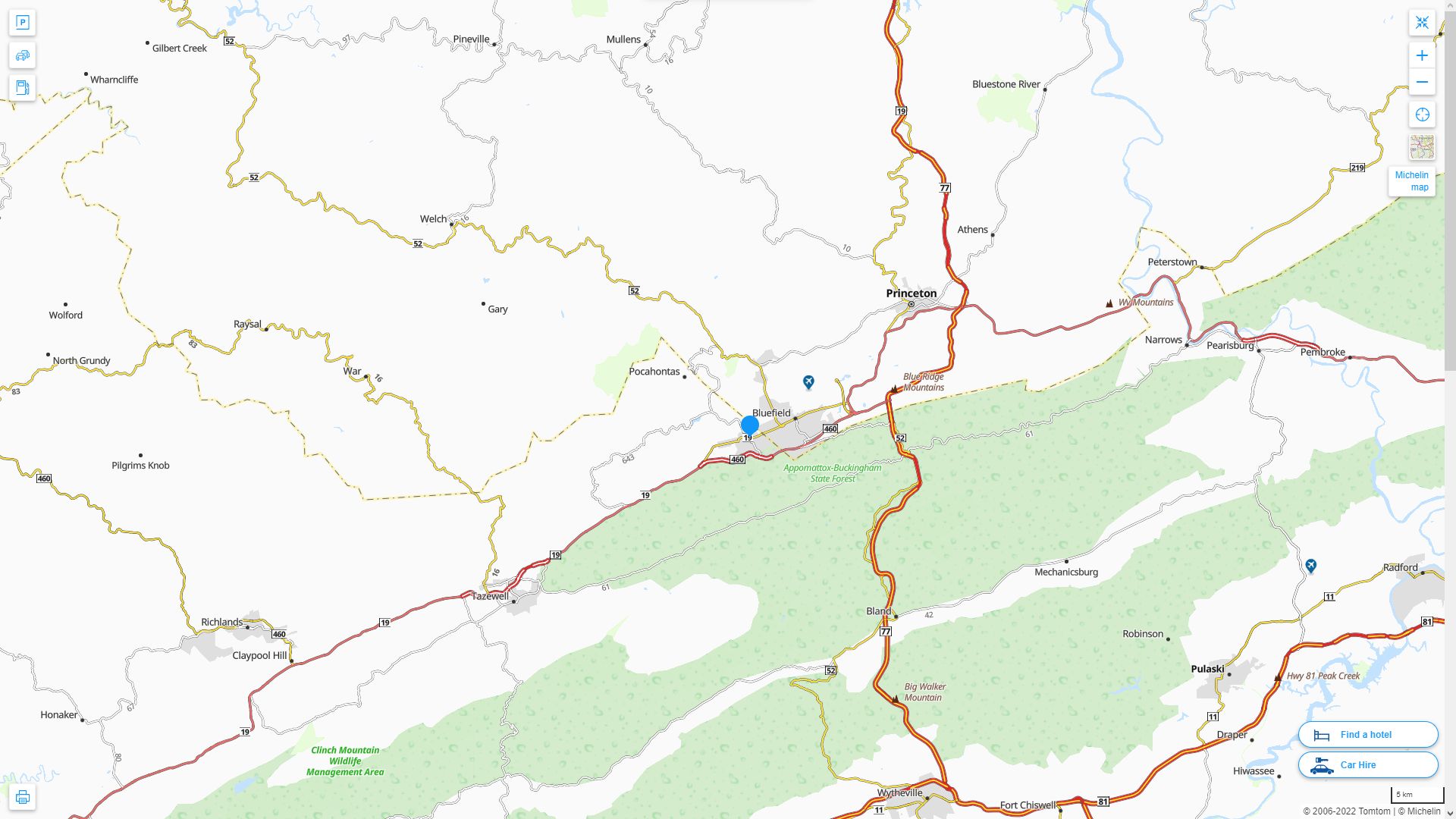 Bluefield, West Virginia Map