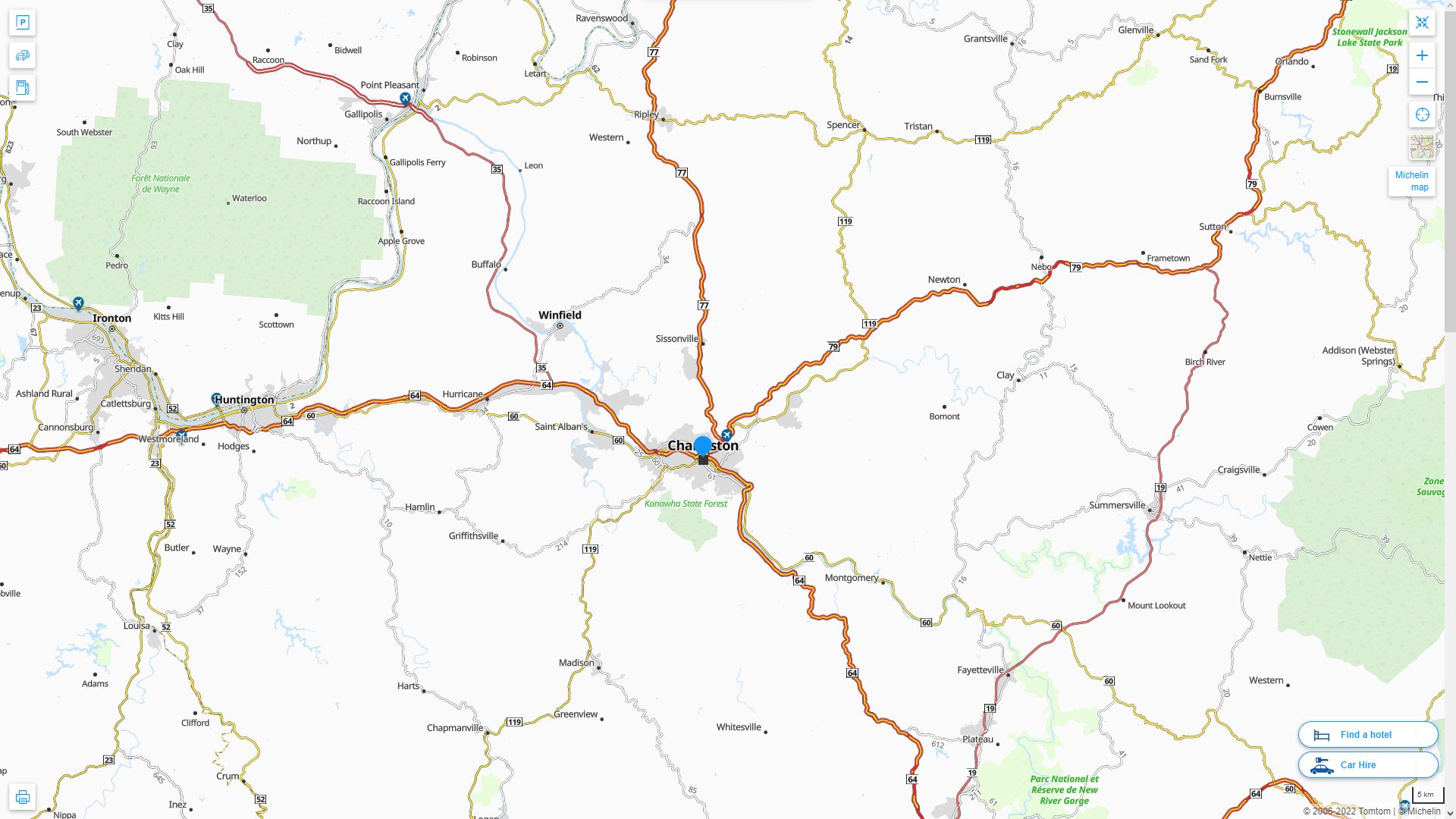 Charleston West Virginia Map - United States
