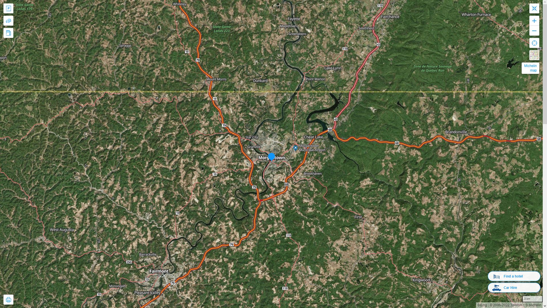 Morgantown, West Virginia Map