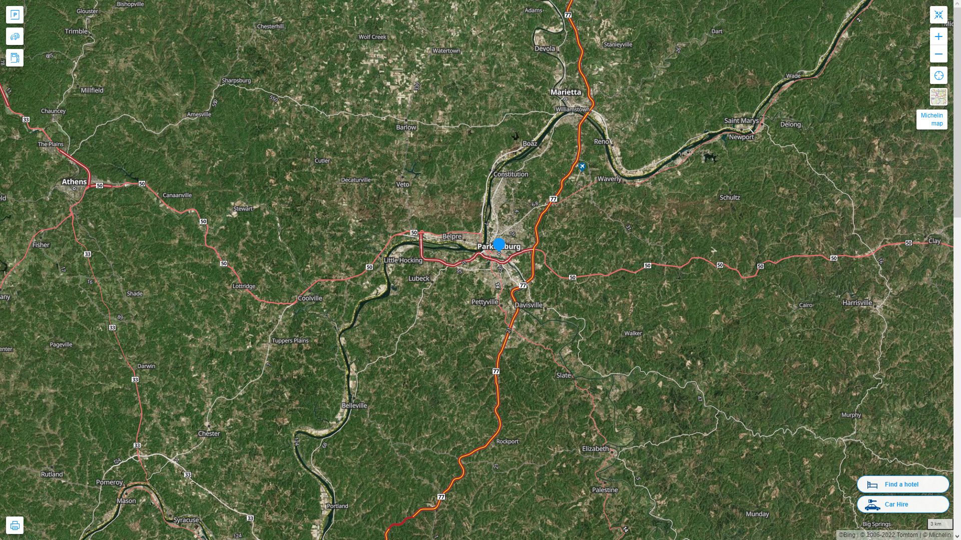 Parkersburg, West Virginia Map