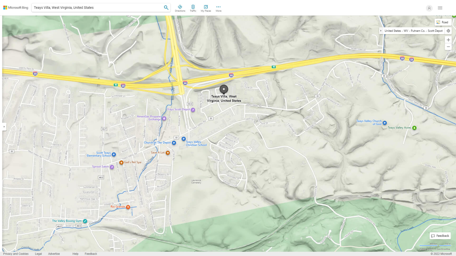 Teays Valley, West Virginia Map