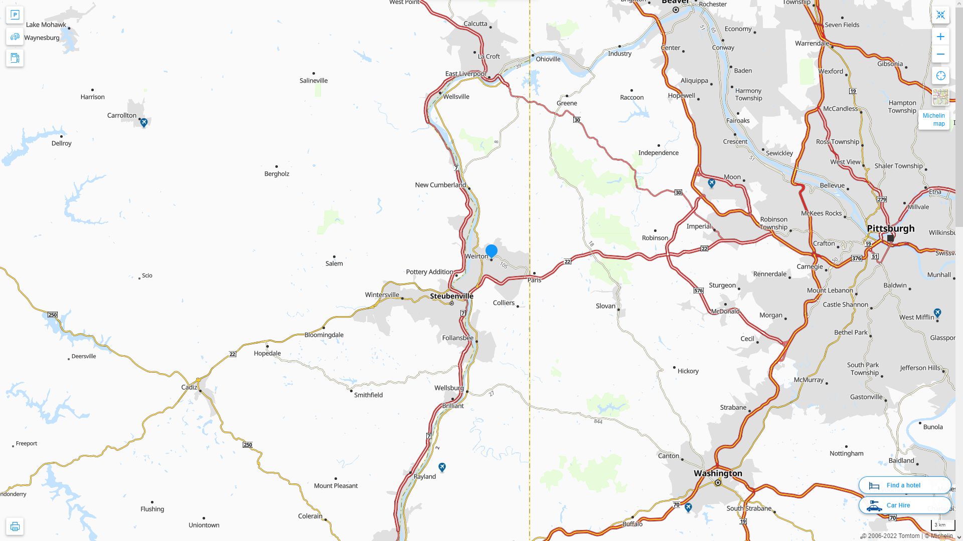 Weirton, West Virginia Map