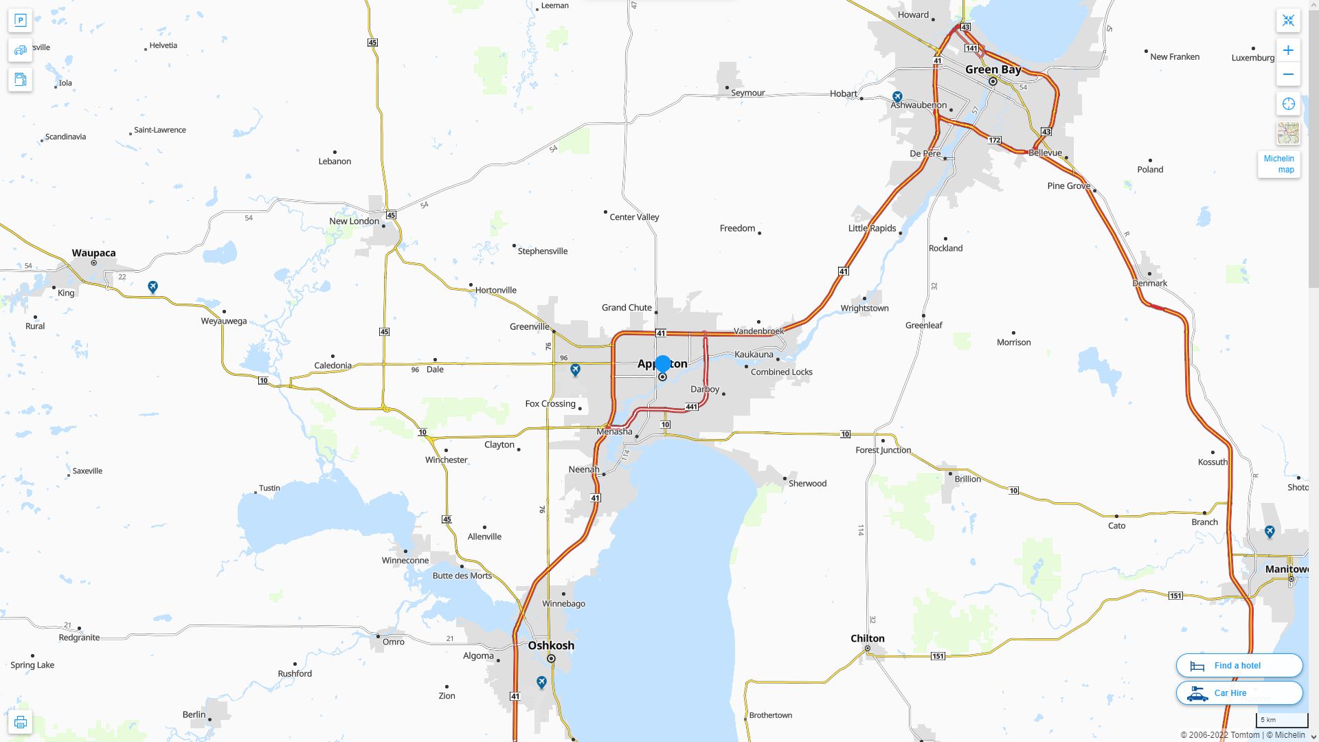 Appleton, Wisconsin Map
