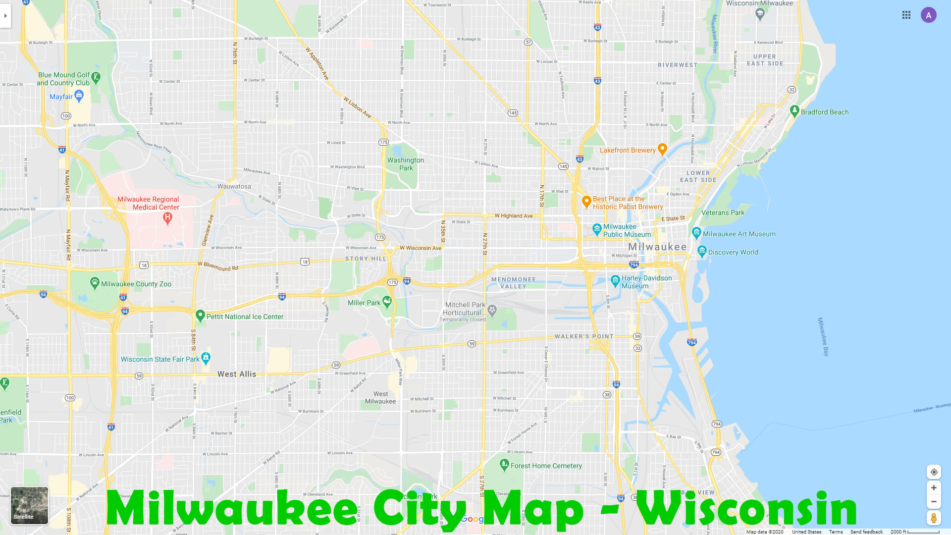 Milwaukee, Wisconsin Map