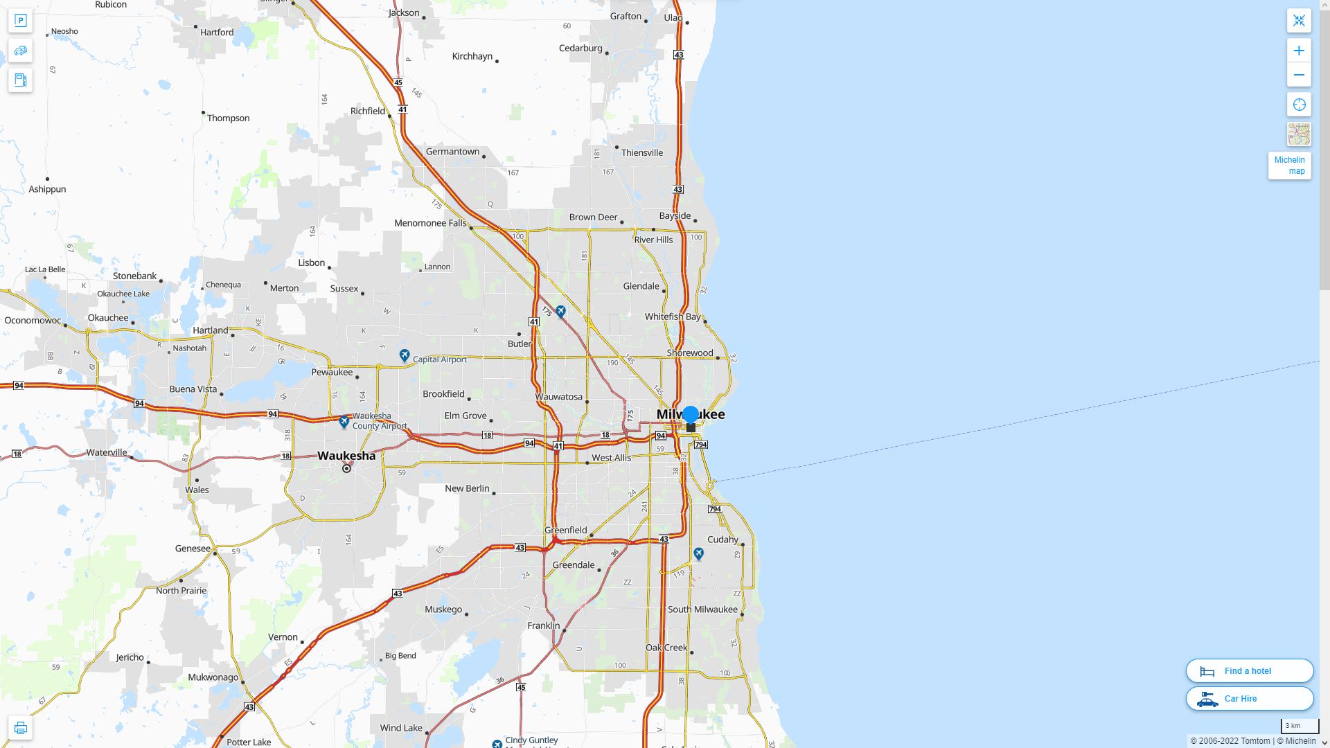 Milwaukee, Wisconsin Map