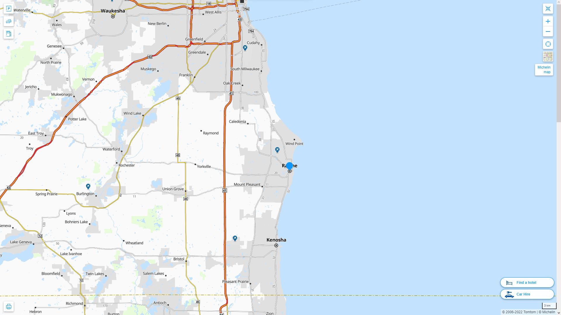 Racine, Wisconsin Map