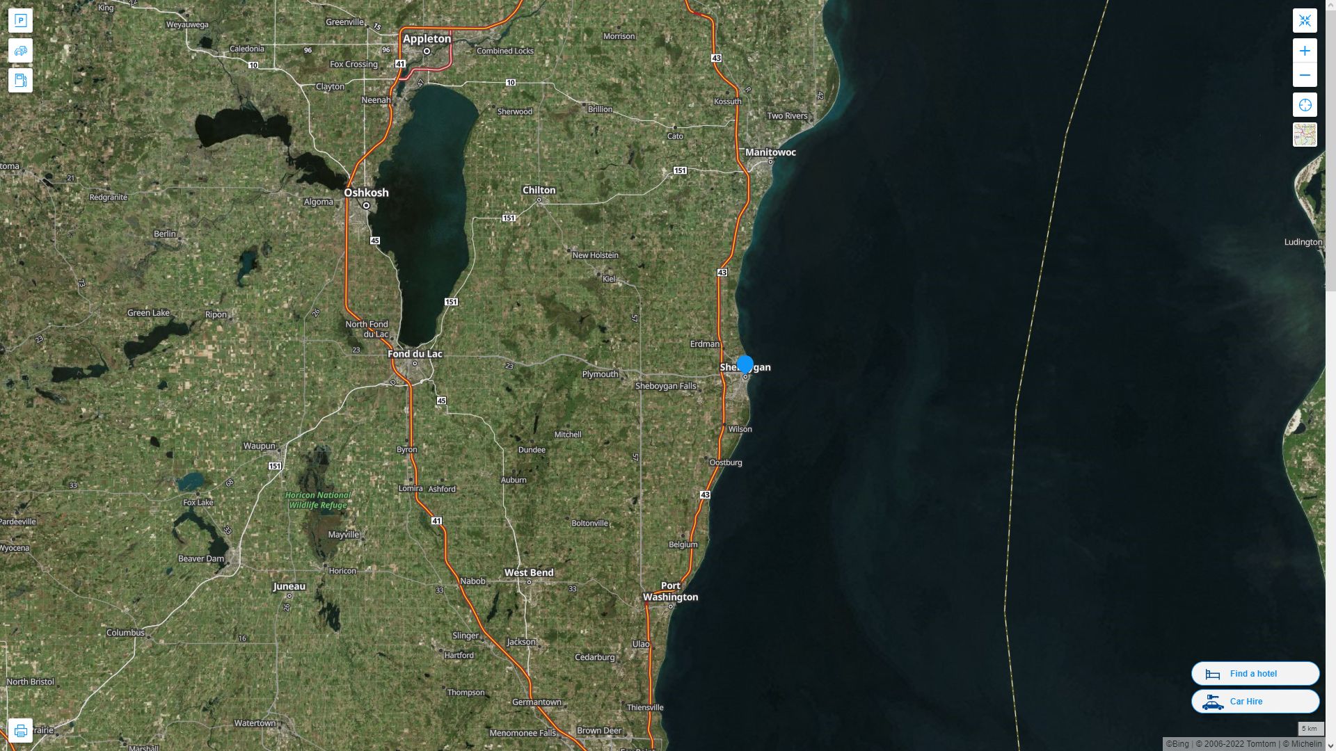 Sheboygan Wisconsin Map - United States