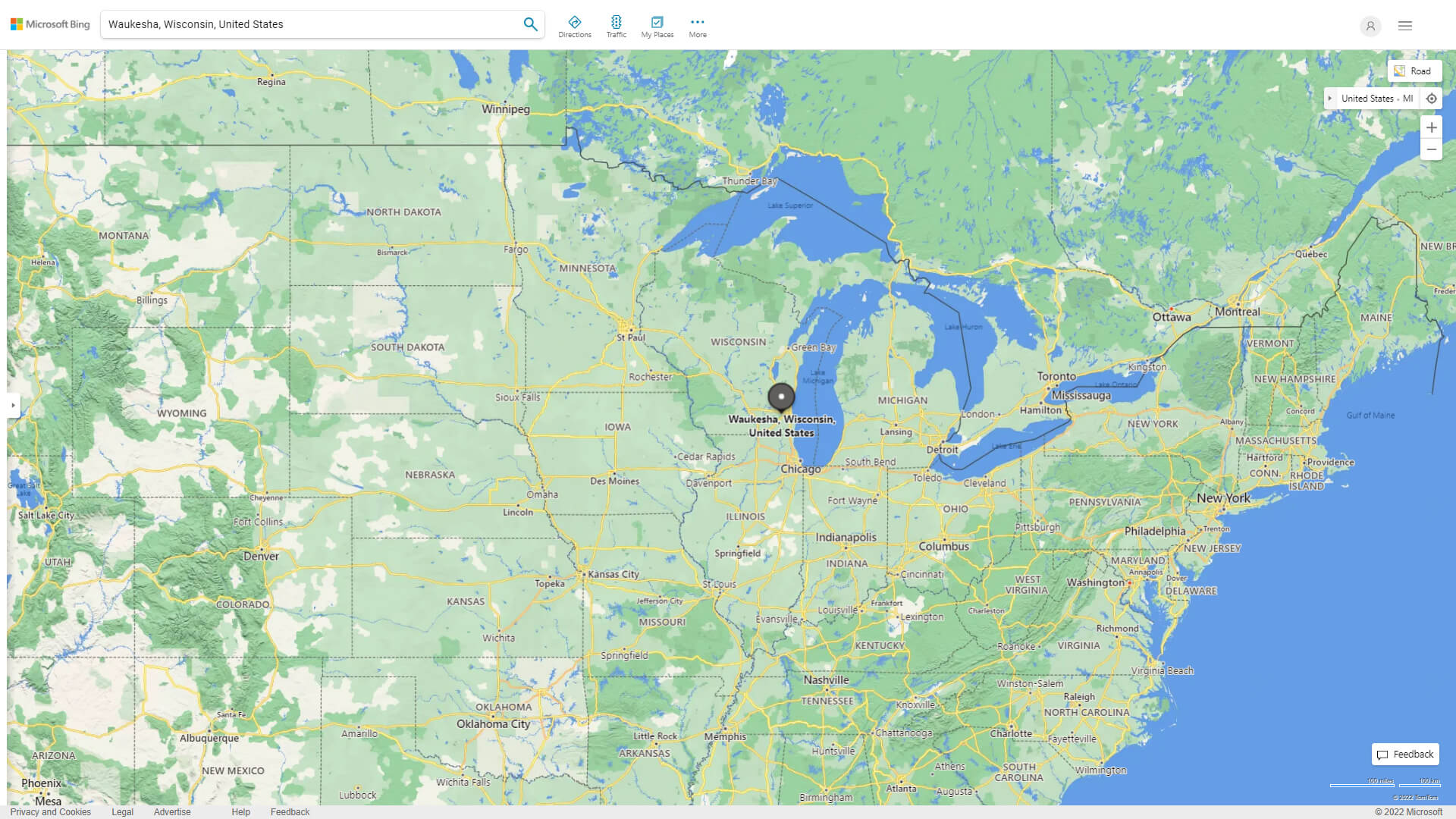 Waukesha, Wisconsin Map
