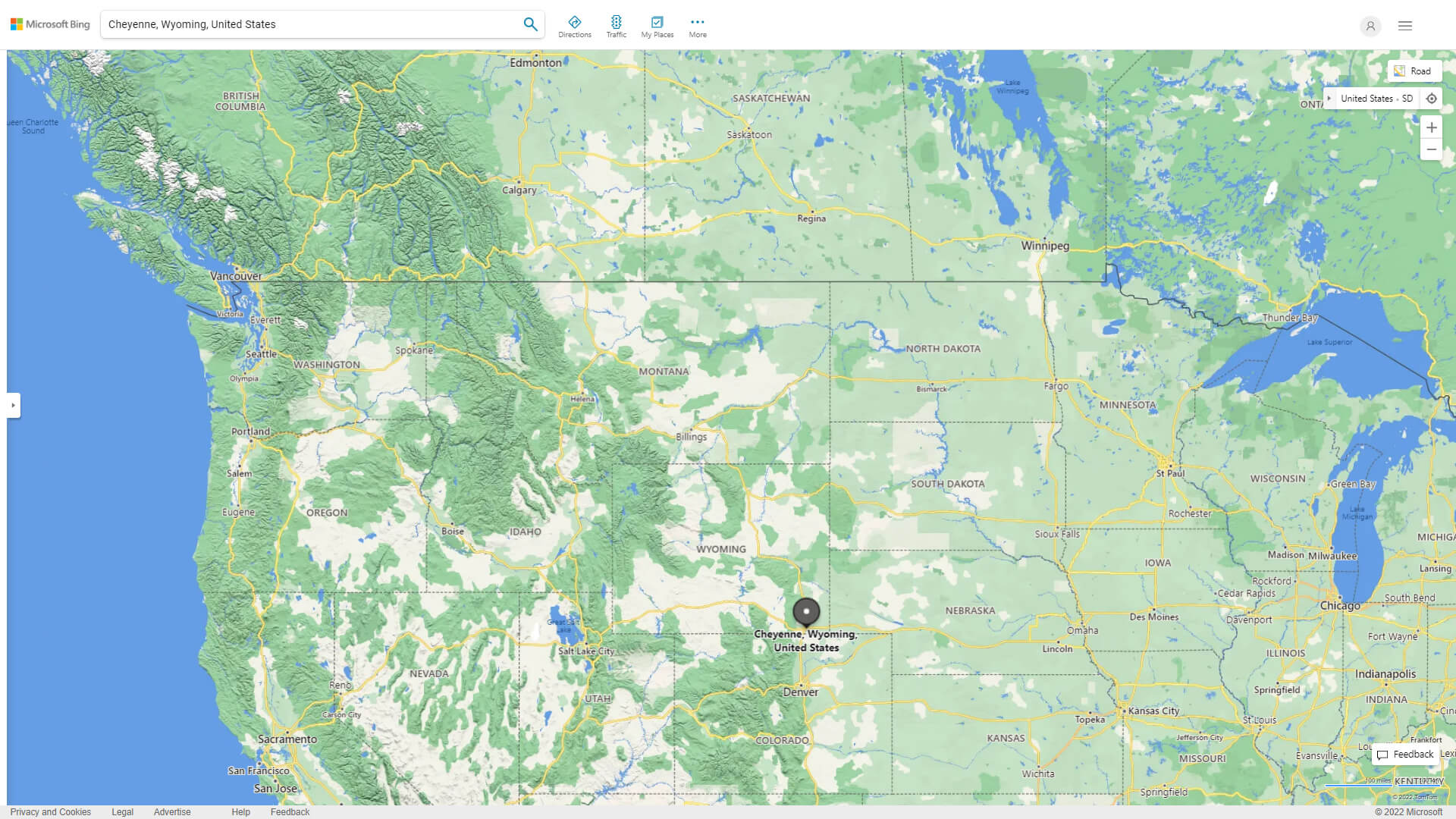 Cheyenne, Wyoming Map